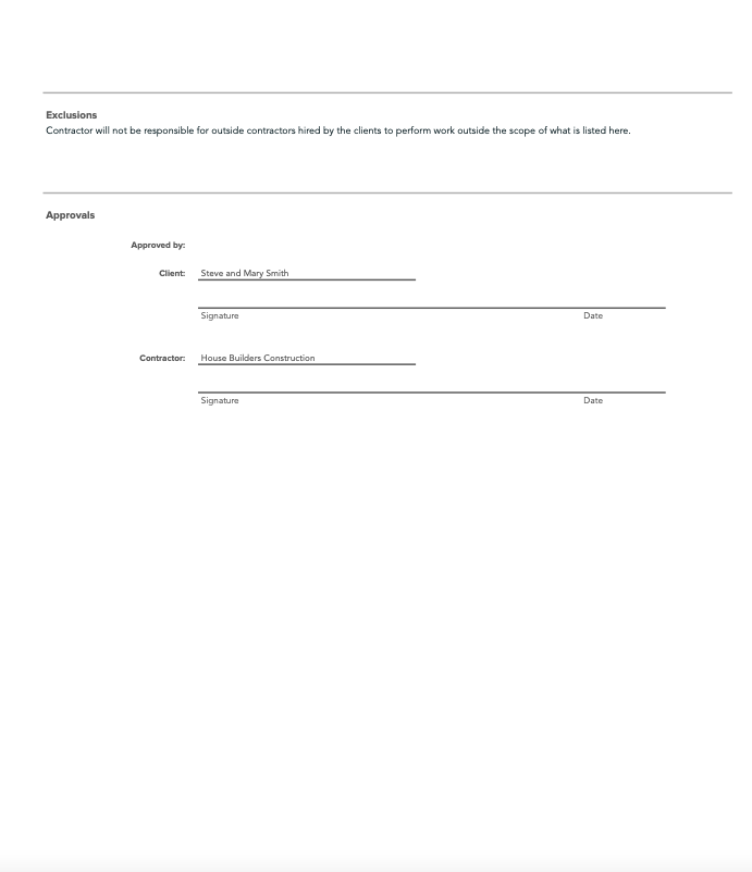 Signature Page Template For Contract